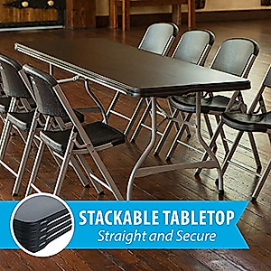 Lifetime Commercial Rectangular Folding Table (4 Pack), 8', Black
