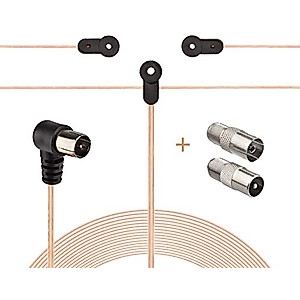 Bingfu FM Antenna FM Dipole Antenna 75 Ohm Indoor FM Radio Antenna AM Loop Antenna for Pioneer Onkyo Yamaha Marantz Indoor Bluetooth Home Stereo Receiver AV Audio Video Home Theater Receiver Tuner