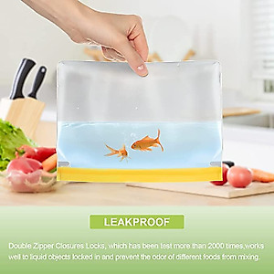 10 Pack BPA Free Reusable FoodStorage Ziplock Bag Silicone, eakproof,Durable and EcoFriendly Freezer for Lunch,Snacks,Fruits,vegetables Marinate Meats-2 Large,4 Medium 4 Small, Multicolor, 1 Count