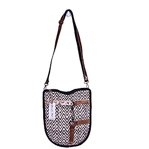 Bhrayna-Bags Hairon Strip On Rug Shoulder Bag Handbag