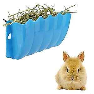 Hay Rack Rabbit Grass Feeder Plastic Hanging Hay Manger Hay Bowl External Shelf for Rabbit Bunny Chinchilla