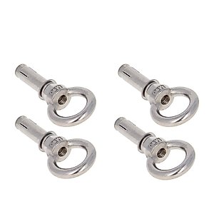 Heyiarbeit M10 x 60 Expansion Eyebolt Eye Nut Screw with Ring 304 Stainless Steel Anchor Raw Bolts 4Pcs