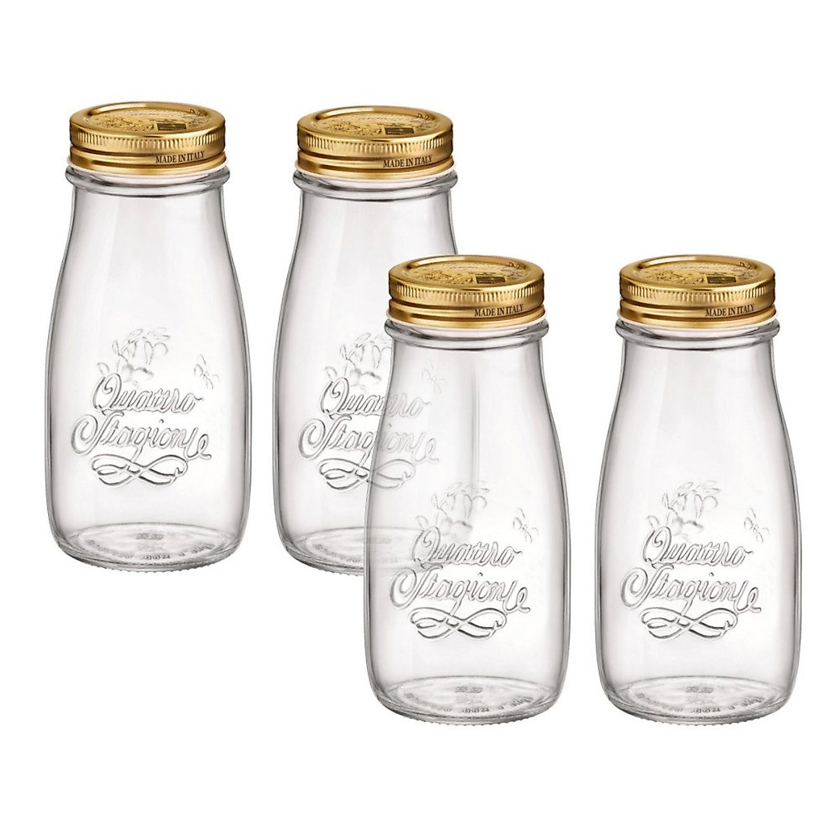 Bormioli Rocco Quattro Stagioni Glass 13.5 Ounce Bottle, Set of 4