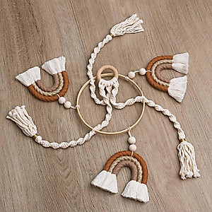 Rainbow Baby Mobile Hanging Macrame Baby Mobile Rainbow Neutral Baby Crib Mobile Kids Room Nursery Decor