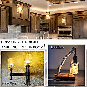 Retisee 9 Pcs Clear Seeded Glass Shade Cylinder Bubble Glass Lamp Shade for Light Fixture Replacement Globe 5.9 Inch High 3.9 Inch Diameter 1.65 Inch Fitter Cover for Chandelier Pendant (Hammered)