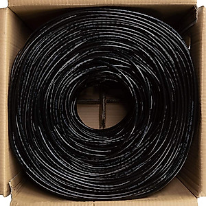 NavePoint CAT5e (CCA), 1000ft, Black, Solid Bulk Ethernet Cable, 24AWG 4 Pair, Unshielded Twisted Pair (UTP)