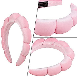 IGIGRING Spa Headband for Women, Sponge Spa Headband for Washing Face, Skincare Headbands for Face Washing, Makeup Removal, Shower, Skincare, Terry Towel Cloth Fabric Head Band (White)