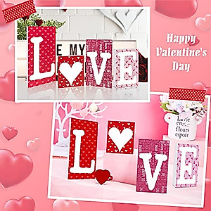 St Patricks Day Decorations Tiered Tray Decor 4 PCS, Reversible Luck and Love Table Wooden Sign Decor, Self Standing Blocks Table Centerpiece Decor for The Home and Tray