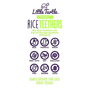 Little Turtle Rice Teethers Combo Pack, Organic Strawberry & Blueberry & Carrot Flavor, 12 wrapped 2 Pack, 4 Count