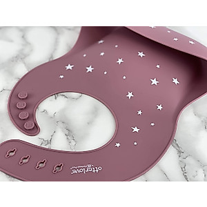 otterlove Natural Grip Silicone Cup and Waterproof Silicone Bib - Woodchuck Stars Bundle