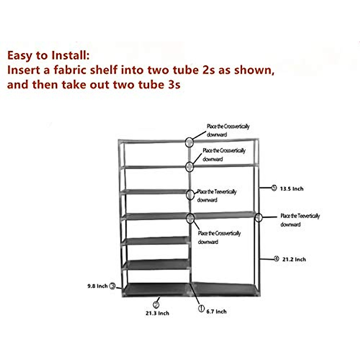 Amoriel Double Rows 9 Lattices Combination Shoe Rack Boot Shoe Storage Cabinet with Dust-Proof Non-Woven Fabric Cover - Brown