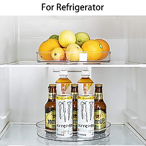 URALFA 9 Inch Lazy Susan Spice Rack Organizer, 360 Degree Rotating Round Lazy Susan Turntable for Cabinet, 2-Pack, Clear