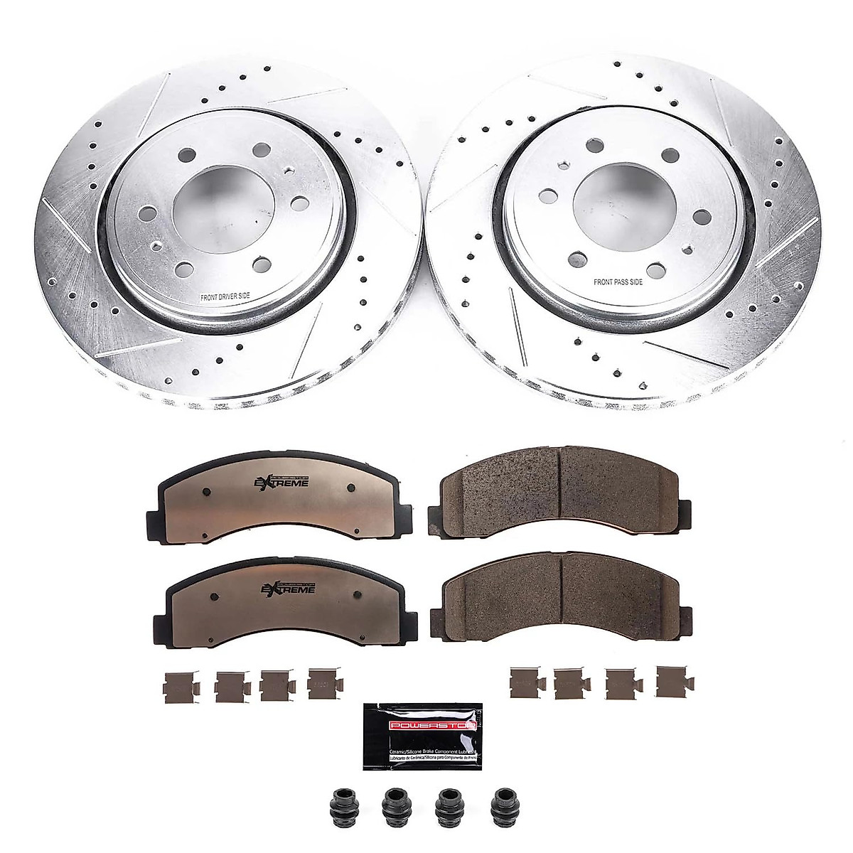 Power Stop K3167-36 Z36 Truck and Tow Front Drilled Slotted Brake Rotors and Carbon Fiber Ceramic Pads Brake Kit For Ford Expedition Ford F-150 Lincoln Navigator