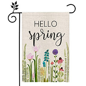 CROWNED BEAUTY Spring Floral Garden Flag 12×18 Inch Small Vertical Double Sided Outside Seasonal Yard Flag CF094-12