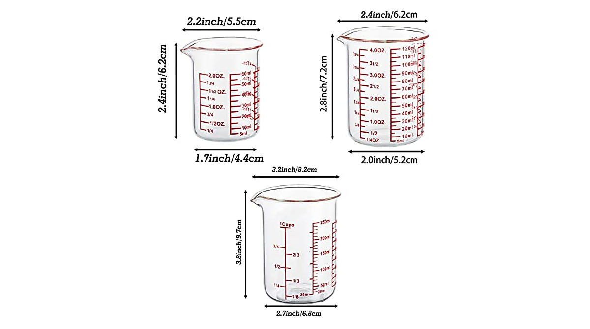 High Borosilicate Glass Measuring Cup Set - Durable & Precise Kitchen Tools