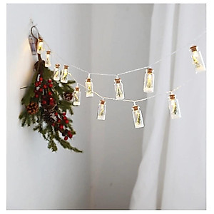 10LED Christmas Decorations Light,Mini Snow Globe Bulb Snowflake Xmas Tree Battery String Lights,Wishing Bottle Decor Indoor Outdoor Fairy Light for Home New Year Party Warm White (A, 4.9FT 10LED)