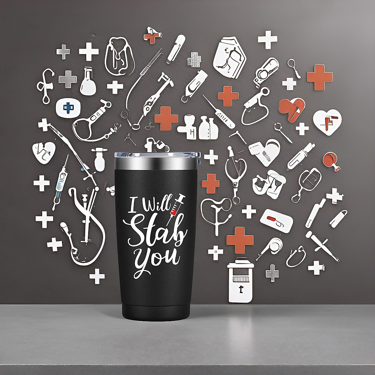 Nurse Gifts for Men Women, Nurse Appreciation Gifts, Nurse Graduation, Birthday, Christmas, Male Nurse Gifts, Cool Nursing Gifts for New Nurse, Nurse Practitioner LPN & RN Gifts, 20oz Tumbler, Black