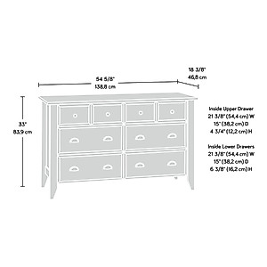 Sauder Shoal Creek Dresser, L: 60.0" x W: 16.73" x H: 35.04, Oiled Oak finish