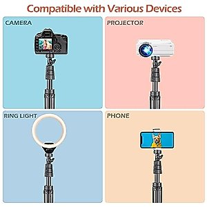 Aureday 67'' Cell Phone Tripod Stand with Remote Control - Versatile Selfie Stick Tripod for Live Streaming, Vlogging, and More - Compatible with iPhone, Android, GoPro, Cameras