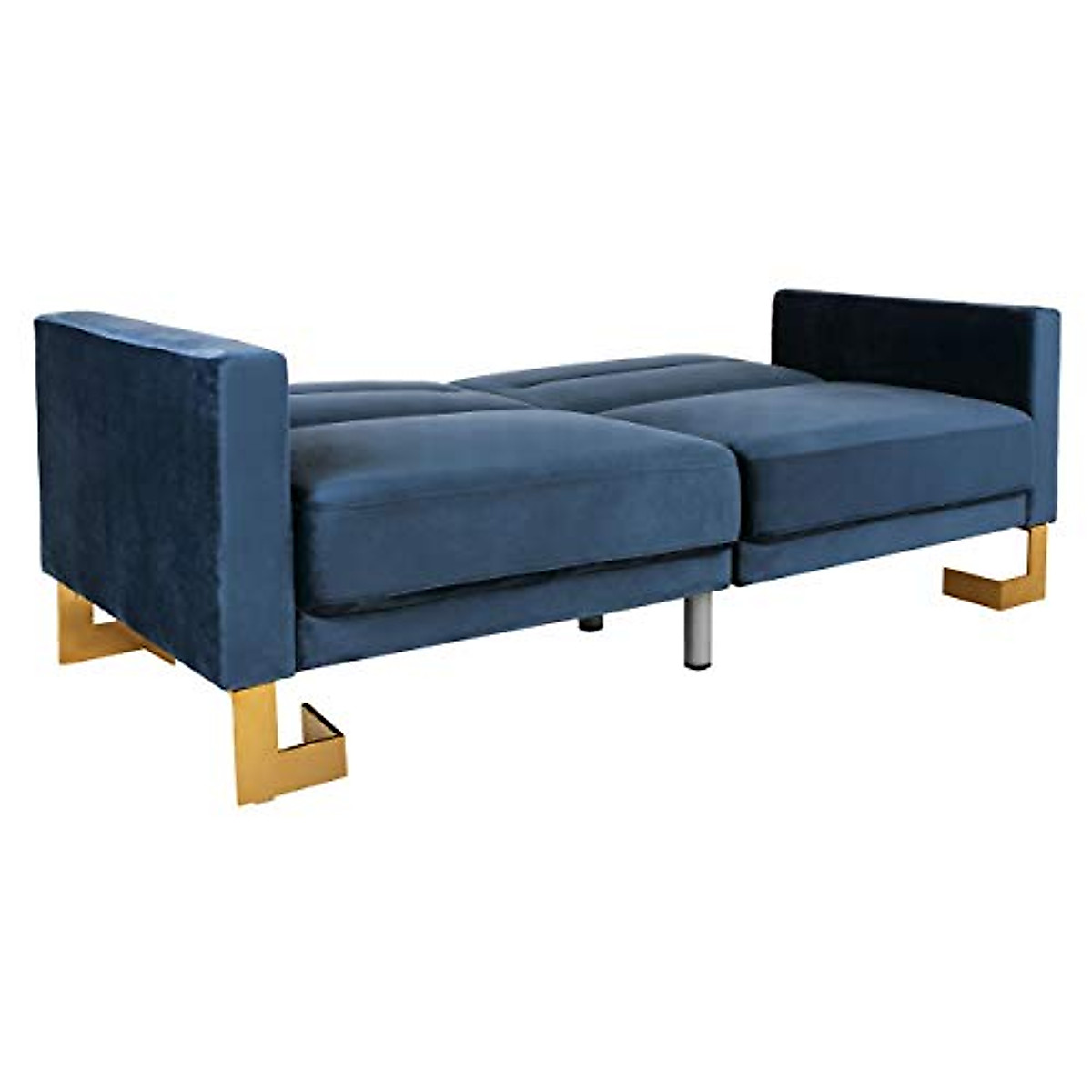 Safavieh Home Tribeca Glam Navy Velvet and Brass Foldable Sofa Bed