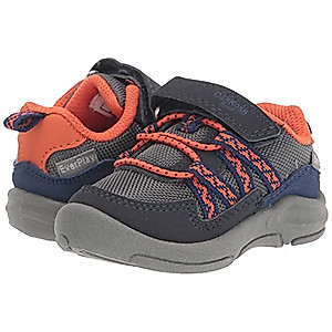 OshKosh B'Gosh Boy's Sevvy Sneaker, Navy/Orange, 4 Toddler