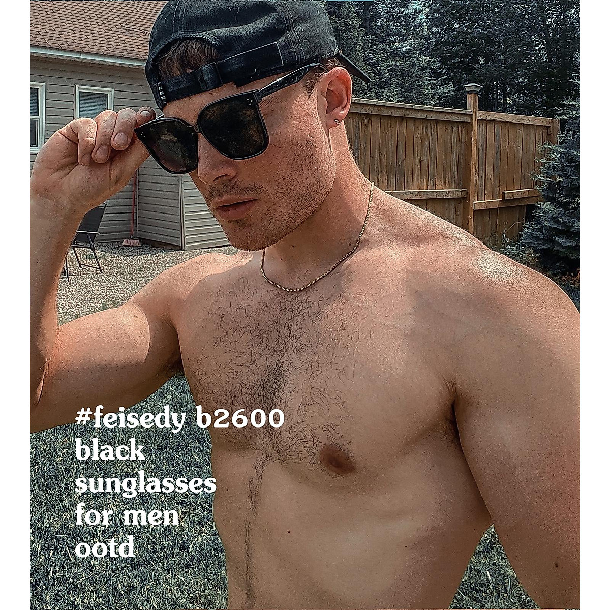 FEISEDY Retro Square Polarized Sunglasses Women Men Oversized Vintage Shades B2600