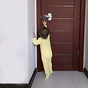Dreambaby Adhesive Lever Door Handle Lock - Child Safety Locks for Doors & Handles - Suitable for Most Lever Door Handles - 2 Pack - White - Model L1481PB