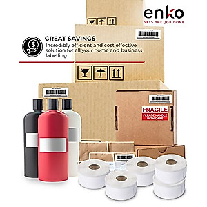 enKo Compatible for Dymo Labels 30252 (1-1/8 x 3-1/2") Label for Dymo Labelwriter 450 Turbo Printer - Barcode Address Labels (12 Rolls, 4200 Labels)