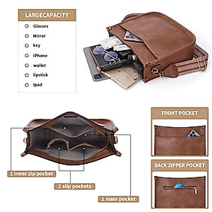 Caitina Crossbody Bag For Women Vegan Leather Hobo Handbag Designer Crossbody Purses Bucket Bag For Women with 2PCS Adjustable Strap(Beige)