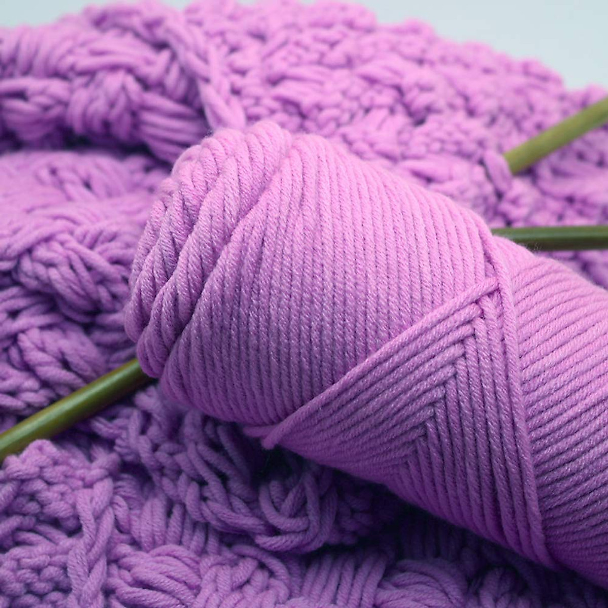 Knitting Coarse Wool,100g Multicolor Cotton Knitting Yarn, Hand-Knitted Woolen Yarn, Winter Knitting, Warm Gift for Mother, Grandmother and Woman- Blue