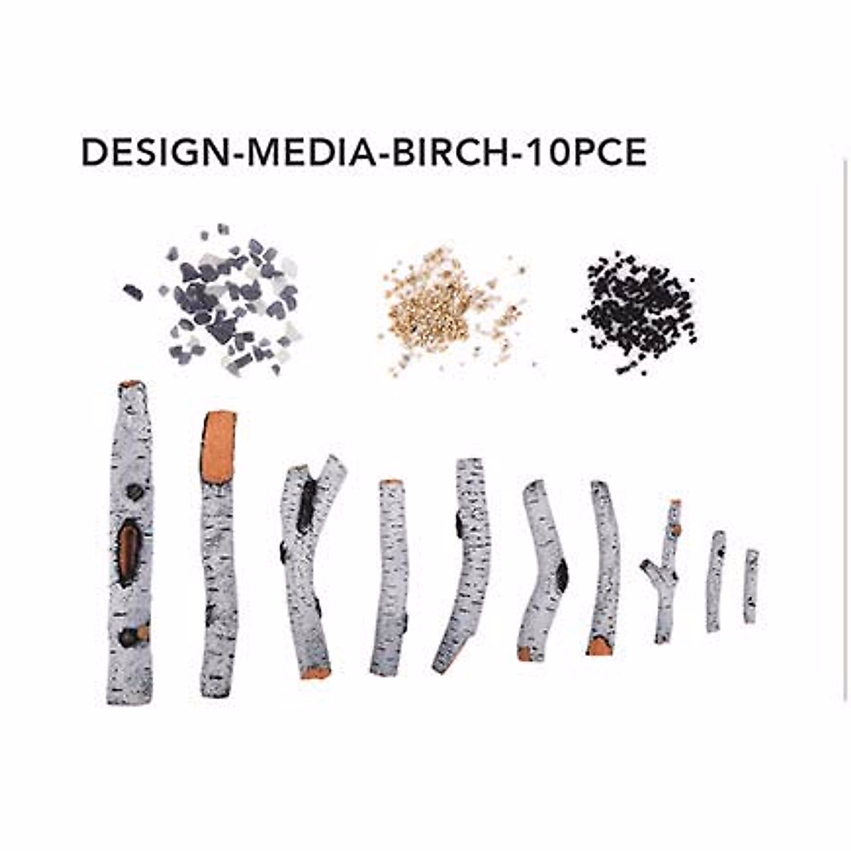 Amantii SYM-74-BESPOKE Symmetry Series Bespoke 74-Inch Built-in Electric Fireplace with Remote, Birch Log Media, Black Steel Surround