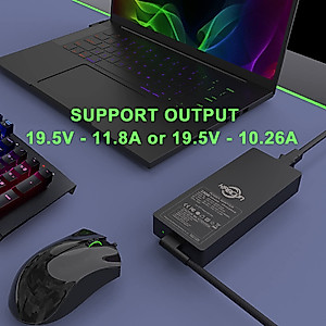 Charger for Razer Blade Pro 17 and Razer Blade 15 Model GTX1060/GTX1070/RTX2070/RTX2080, 230W 19.5V 11.8A Laptop AC Adapter Power Supply