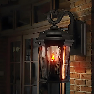 Hompavo Upgraded Flame Light Bulbs, E12 Chandelier Base Candle Flickering Fire Light Bulb for Halloween Christmas Party Porch Indoor & Outdoor Home Decoration - 12 Pack