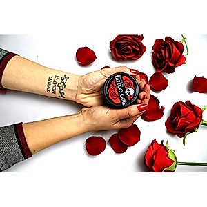TATTOO CARE Makra Black Rose – Aftercare & Brightener Ointment - for New & Older Tattoos – Protects and Deeply Moisturizes – Enhances Colors, Prevents Fading, Brings Back Shine - 1.2 Oz/35 g