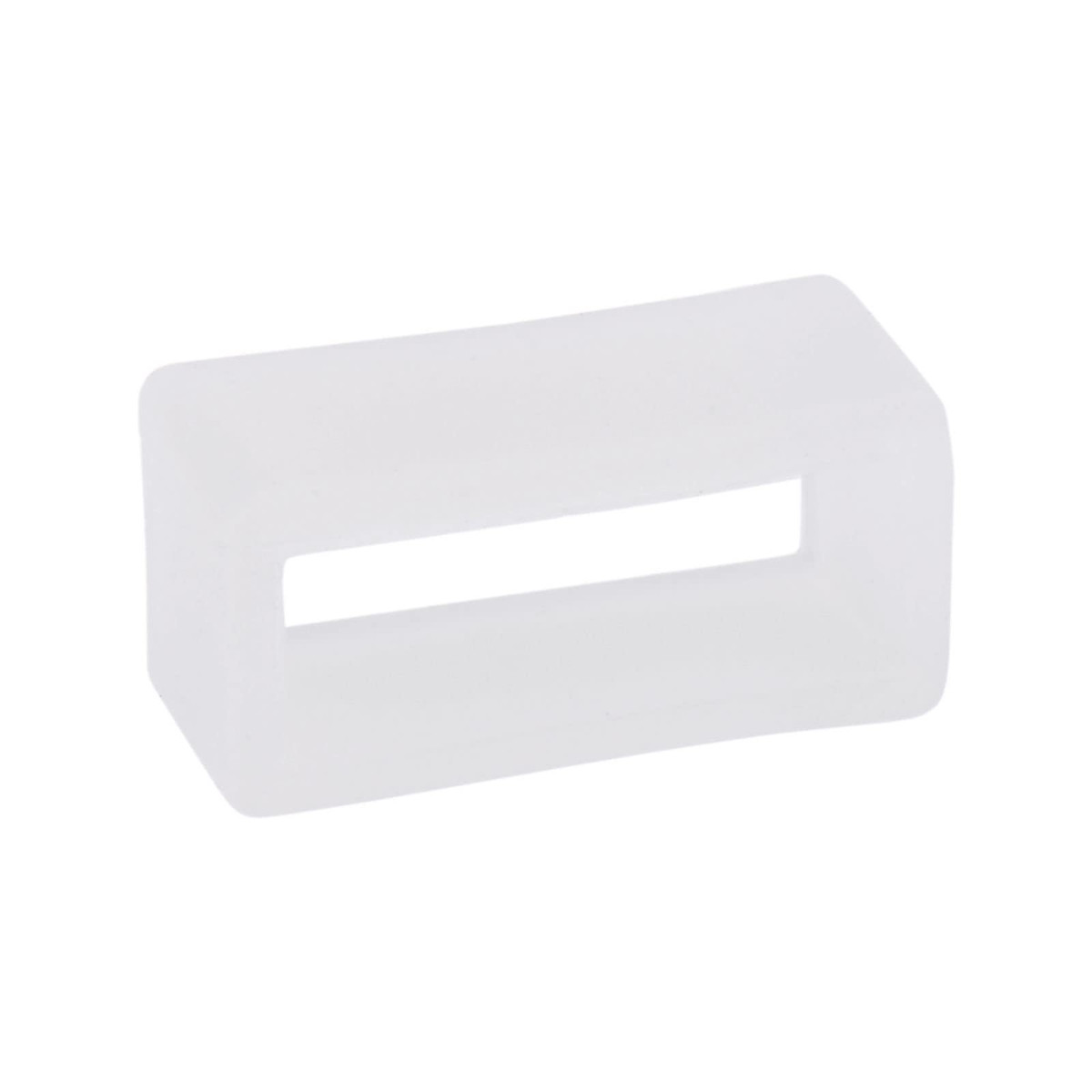 uxcell Watch Band Strap Loops, Rubber Replacement Fastener Rings Silicone Watch Holder Keeper for 16mm Width Watch Band, Transparent 4 Pcs