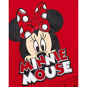 Disney Minnie Mouse Toddler Girls Tank Top French Terry Shorts and Scrunchie 3 Piece Outfit Set Red SizeDescription1