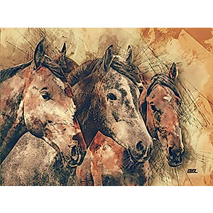 Horse Horse Art Glass Cutting Board Decorative Gift For Mom Design