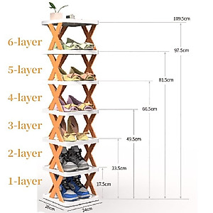 Enthowother Multi-Layer Shoe Rack Storage Organizer, Creative multi-layer shoe rack (Blue,6-layer)