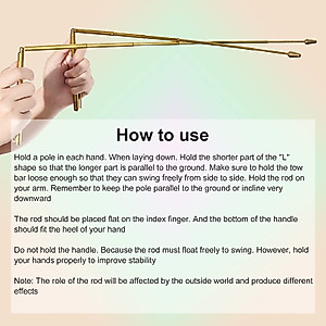 Jadive 3 Pieces Divining Rods Copper and Dowsing Pendulum for Ghost Hunting, Energy Healing, Divining Water includes 2 Retractable Divining Rods with Copper Handle and 1 Pendulum Pendant(Gold)