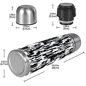 Stainless Steel Leather Vacuum Insulated Mug Zebra Thermos Water Bottle for Hot and Cold Drinks Kids Adults 16 Oz