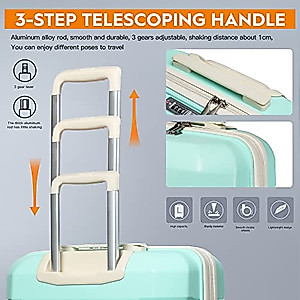 Joyway Luggage Carry-On Suitcases 20" Lightweight Polypropylene Carrying Case with TSA Lock,Rigid Luggage with Swivel Wheels,14" Cosmetic Bag & 7" Small Bag