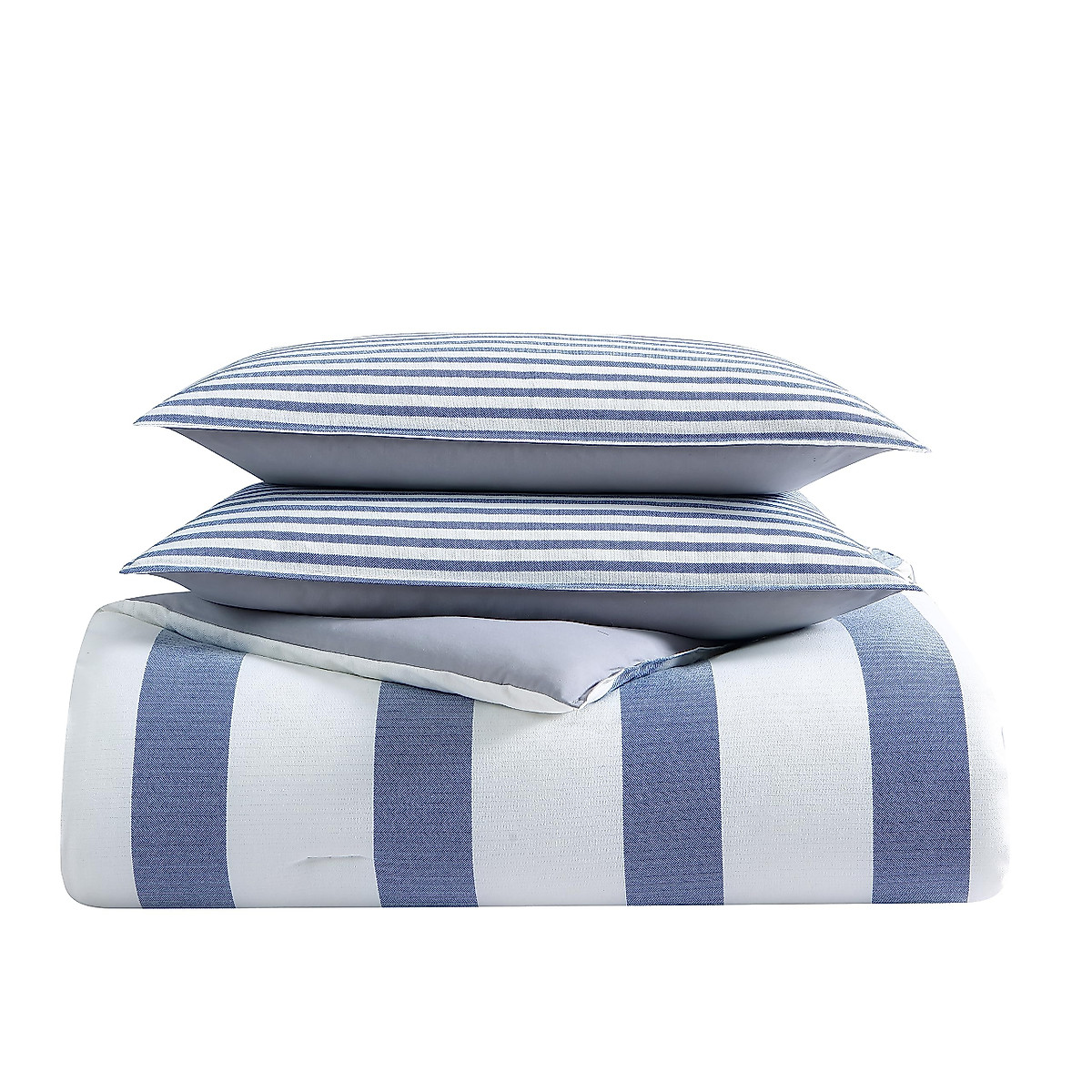 Nautica - Queen Duvet Cover Set, Cotton Reversible Bedding with Matching Shams, Mediterranean Inspired Home Decor for All Seasons (Fairwater Blue, Queen)