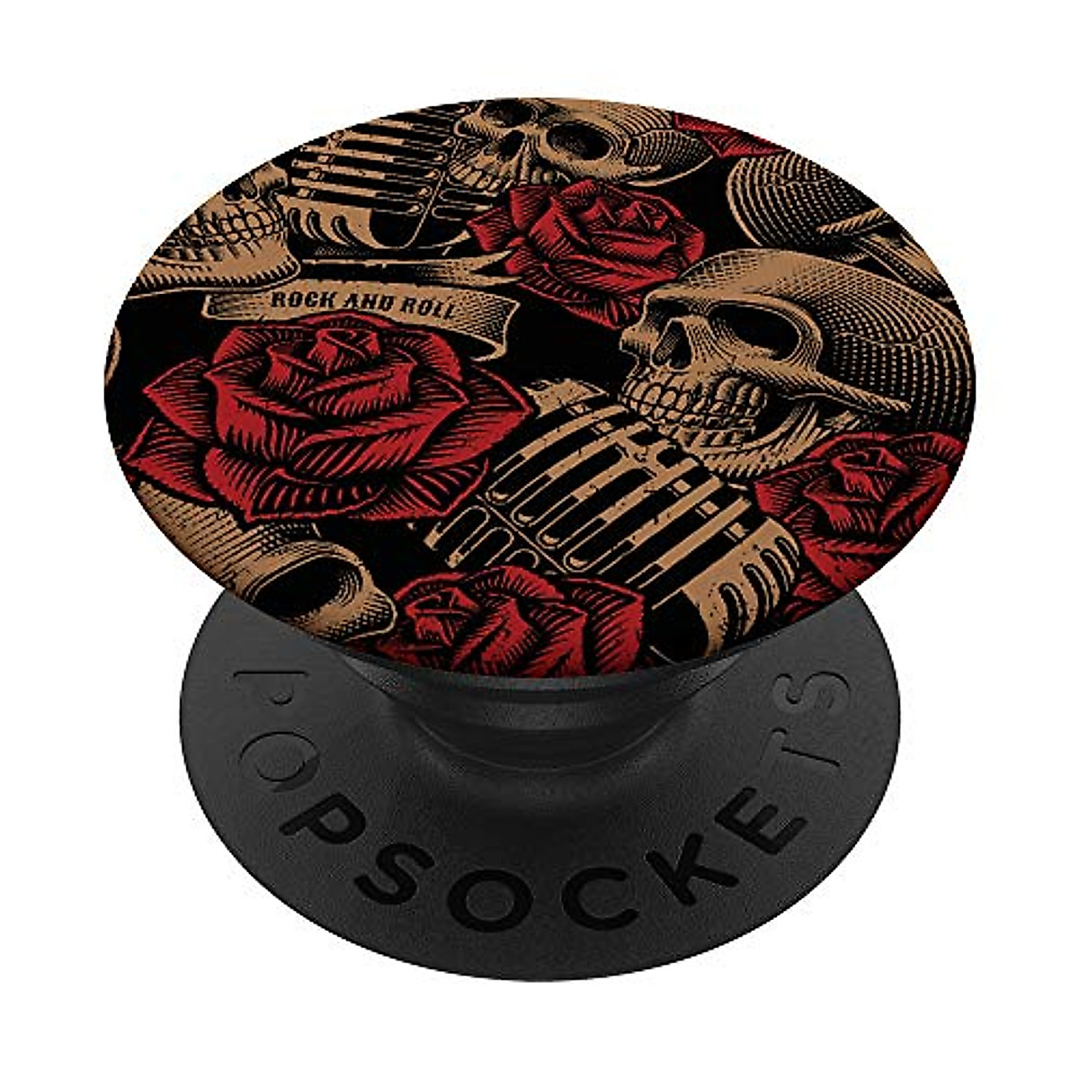 Rock'n'Roll Skulls Roses Musician Music Musical Songwriter PopSockets PopGrip: Swappable Grip for Phones & Tablets