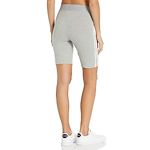 adidas Women's Must Haves 3-Stripes Cotton Short Tights Medium Gray Heather/White X-Small