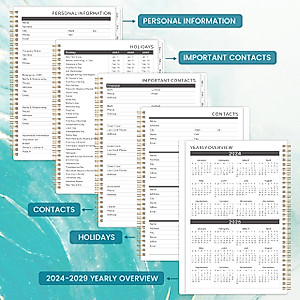 2024-2028 Monthly Planner - 4 Year Monthly Planner, Jul 2024 - Jun 2028, 48 Monthly Planner/Calendar, 9" x 11", Monthly Calendar 2024-2028, Monthly Tabs, Double-Side Pocket, Holidays