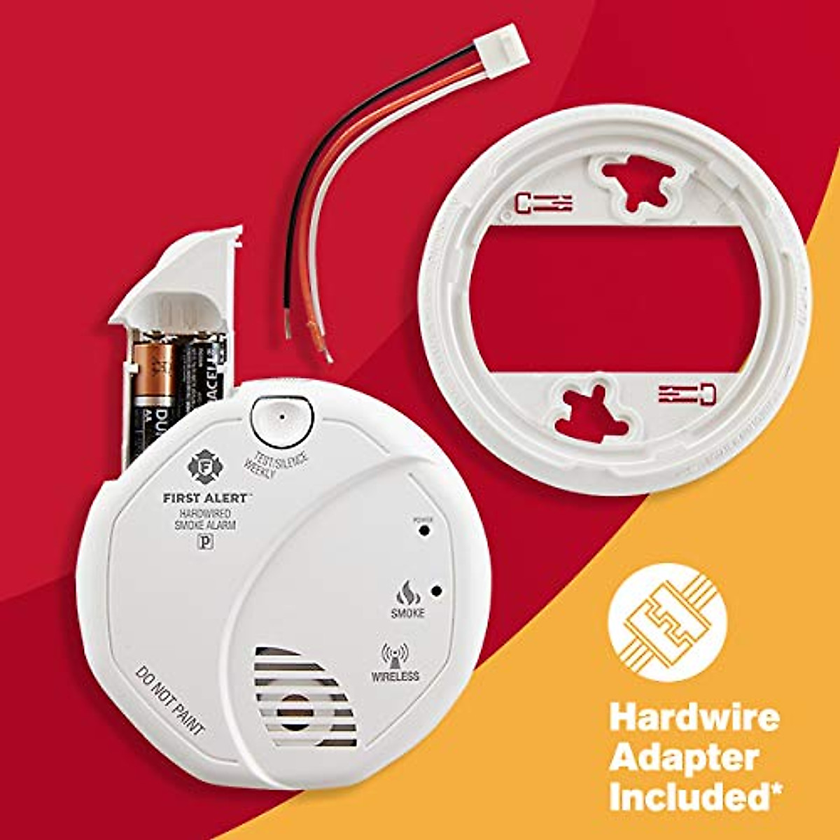 FIRST ALERT Hardwired Wireless Smoke Alarm with Photoelectric Sensor and Battery Backup, SA521CN-3ST , White