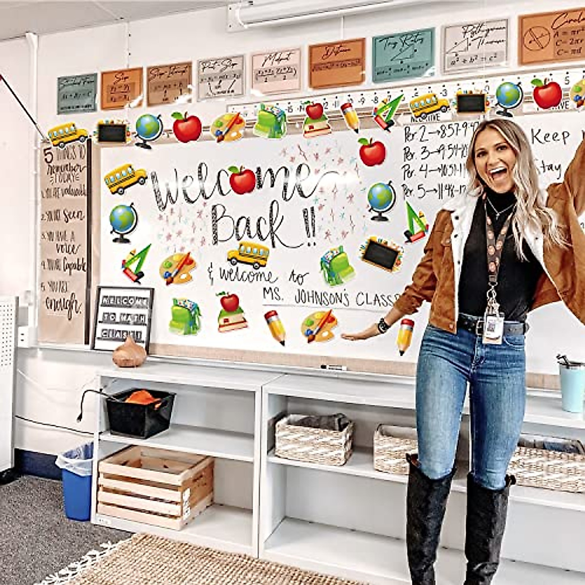 Lovhome 54-Piece Back to School Cutouts for Classrooms