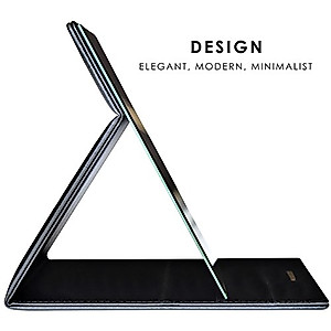 MODESSE Premium Portable Makeup Mirror (Black) | Perfect for Travel, Home Vanity, Office Desk | Large Size, Folding Design with Stand for Tabletop, Vegan Leather | Beauty Gifts for Bridesmaids