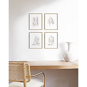 Haus and Hues 11"x14" Beige Oak Wood Frames Set of 4 - 11x14 Poster Frames Poster Sized Frame, Natural Wood Frame 11x14 Wood Frame, 11 x 14 Frame Art, 14x11 Picture Frames Wood 11 x 14 Display Frame For 11x14 Print, 11x14 Picture Frame Wood
