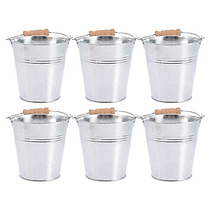 Zerodeko 6Pcs Small Metal Bucket Ice Bucket Milk Can French Fries Holder Snack Candy Nut Storage Bucket Mini Tin Pails for Party Favors